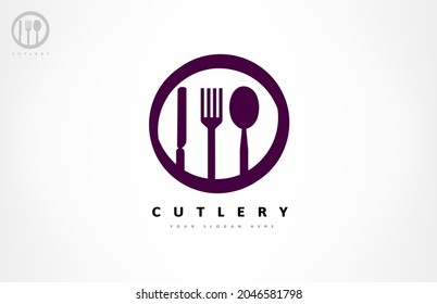 Cutlery Logo Vector Cafes Restaurants Design Stock Vector (Royalty Free ...