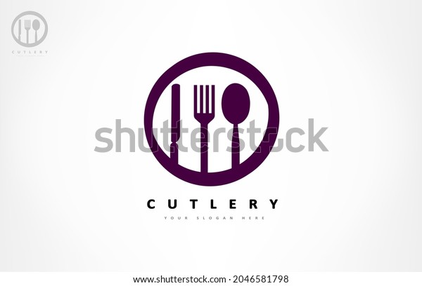 Cutlery Logo Vector Cafes Restaurants Design Stock Vector (Royalty Free ...