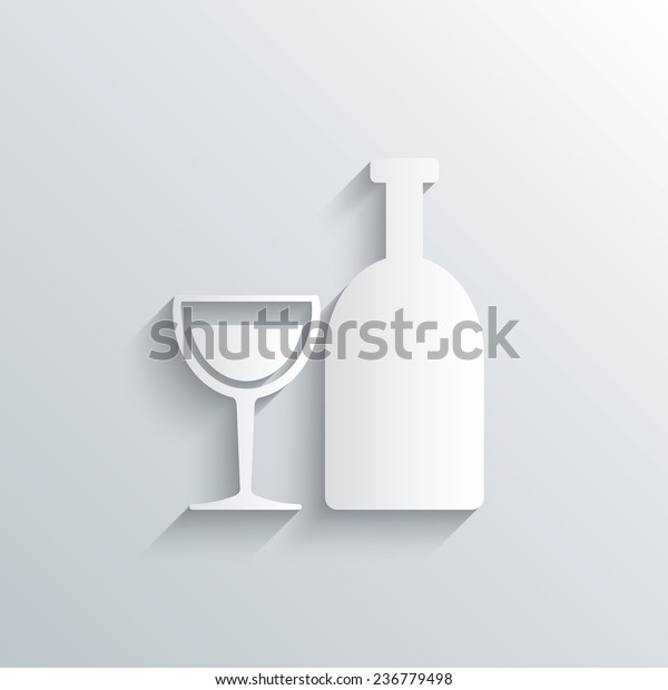 Cutout Paper Background Alcohol Sign Icon Stock Vector (Royalty Free ...