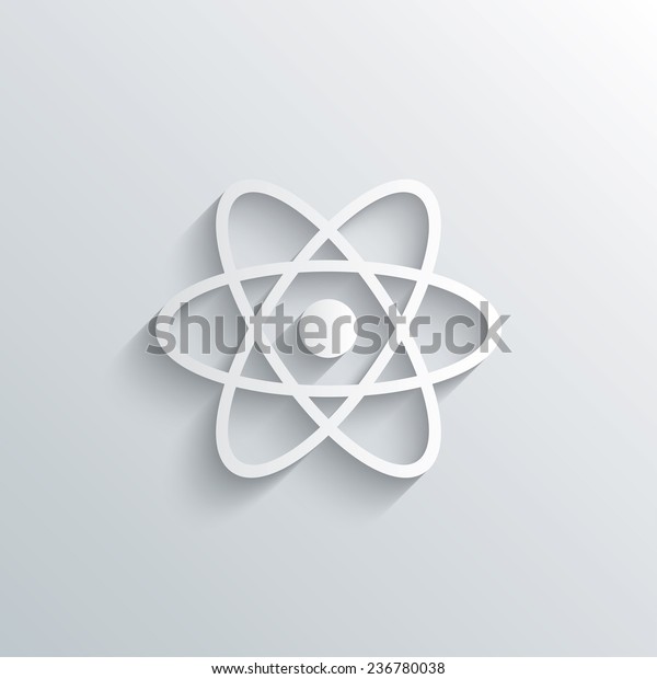 Cutout Paper Background Atom Sign Icon Stock Vector (Royalty Free ...