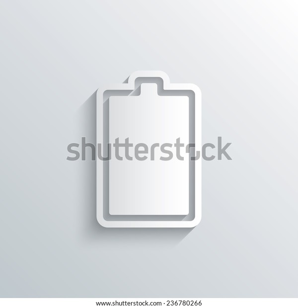Cutout Paper Background Battery Fully Charged Stock Vector (Royalty ...