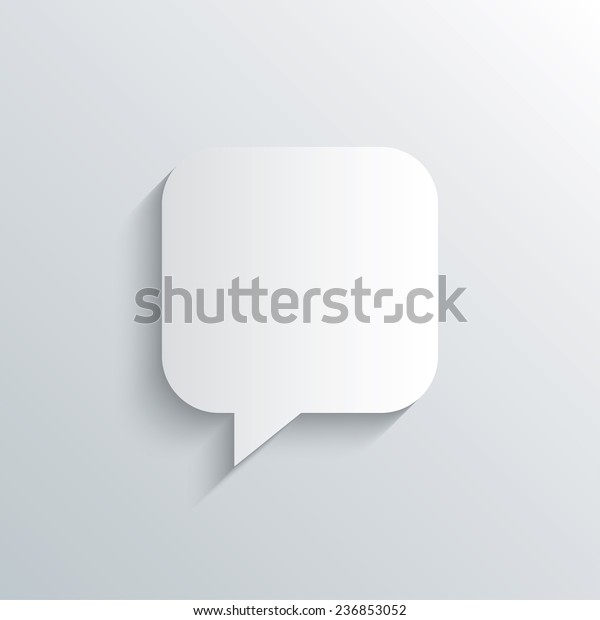 Cutout Paper Background Chat Sign Icon Stock Vector (Royalty Free ...