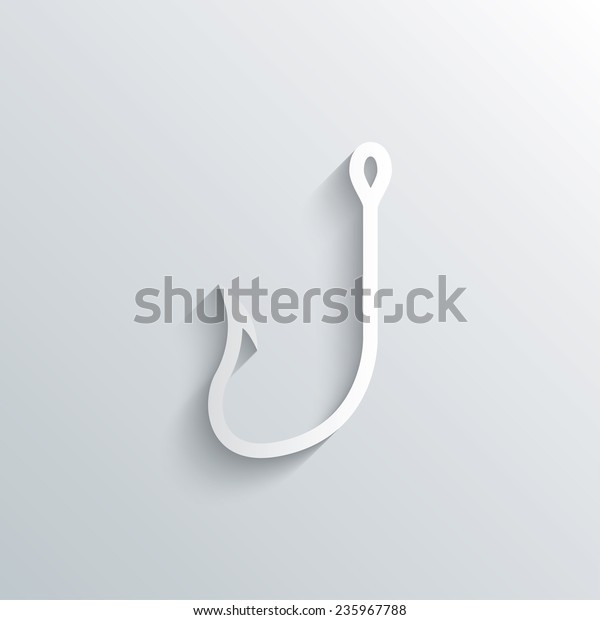 Cutout Paper Background Fishing Hook Sign Stock Vector (Royalty Free ...