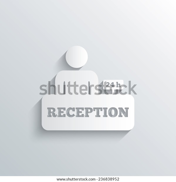 Cutout Paper Background Reception Sign Icon Stock Vector (Royalty Free ...