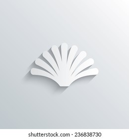 Cutout Paper Background Sea Shell Sign Stock Vector (Royalty Free ...