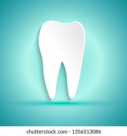 Cutout Paper Background Tooth Sign Icon Stock Vector (Royalty Free ...