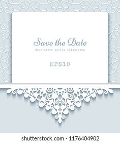 Cutout Paper Frame Lace Border Ornament Stock Vector (Royalty Free ...
