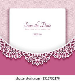 Cutout Paper Frame Lace Border Ornament Stock Vector (Royalty Free ...