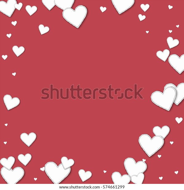 Cutout Paper Hearts Bordered Frame On Stock Vector (Royalty Free ...