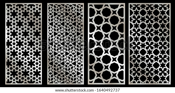Cutout Silhouette Panels Set Ornamental Geometric Stock Vector (Royalty ...