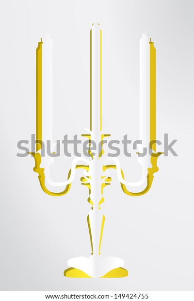 Cutout Vector Paper Candelabra Vectorial Illustration Stock Vector ...