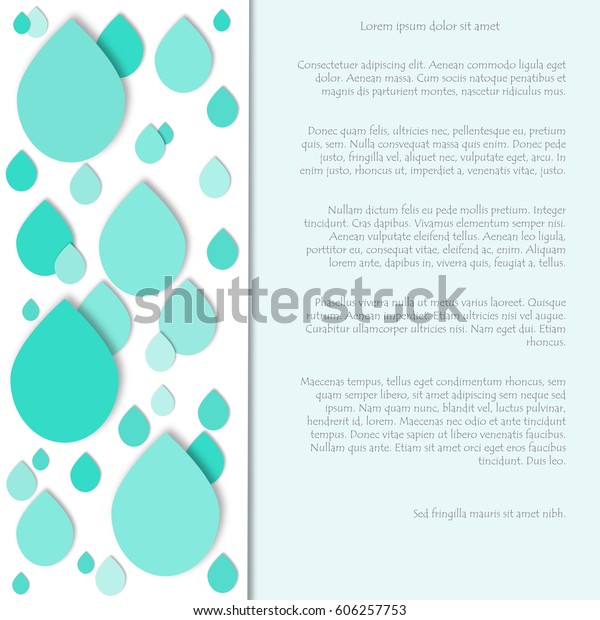 Cutout Water Drops Paper Collagevector Background Stock Vector (Royalty ...