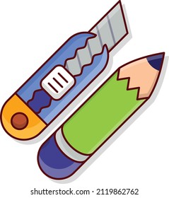 Cutter Pencil Vector Illustration Isolated On Stock Vector (Royalty ...