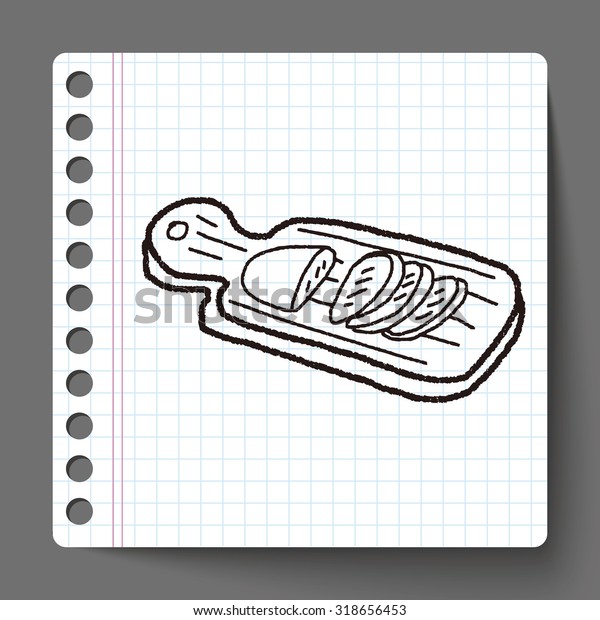 Cutting Board Doodle Stock Vector (Royalty Free) 318656453 | Shutterstock