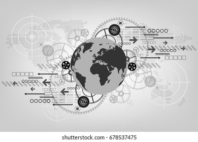 Cutting Edge Innovation Behind Developed World Stock Vector (Royalty ...