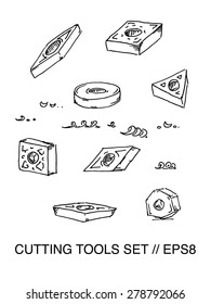 Cutting Tools Set Sketch On White Stock Vector (Royalty Free) 278792066