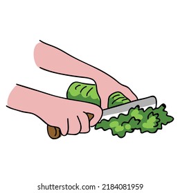 Cutting Vegetable Illustration Vector Isolated Stock Vector (Royalty ...