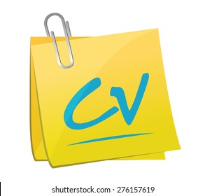 Cv Curriculum Vitae Memo Post Sign Stock Vector (Royalty Free ...