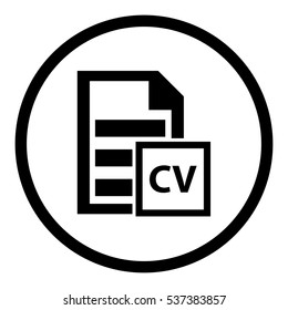 Cv Icon Circle On White Background Stock Vector (Royalty Free ...