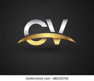 Cv Initial Logo Company Name Colored Stock Vector (Royalty Free ...