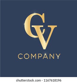 Cv Logo Design Template Luxury Gold Stock Vector (Royalty Free ...