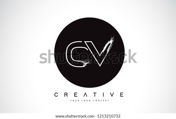 Cv Modern Leter Logo Design Black Stock Vector (Royalty Free ...