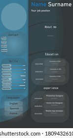Cv Resume Dark Blue Gray Color Stock Vector (Royalty Free) 1809432610 ...