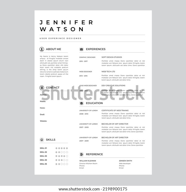 Cv Resume Victor Easy Edit Template: เวกเตอร์สต็อก (ปลอดค่าลิขสิทธิ์ ...