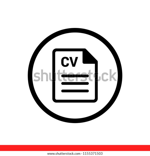 CV vector icon, resume symbol. Simple, flat design for web or mobile app