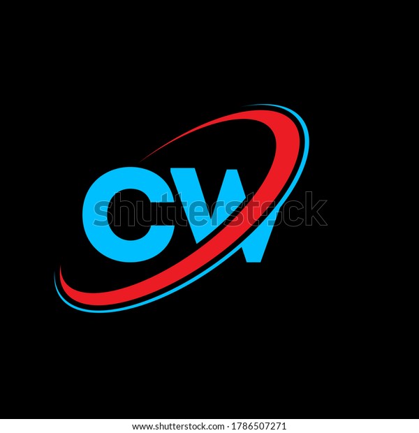 Cw C W Letter Logo Design Stock Vector (Royalty Free) 1786507271