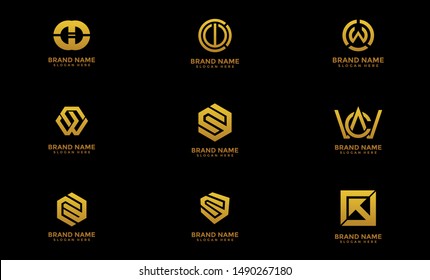 Cw Initial Logo Design Gold Color Stock Vector (Royalty Free ...