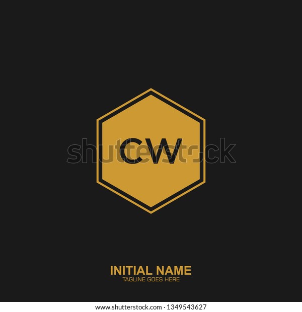 Cw Initial Logo Letter Minimalist Concept Stock Vector (Royalty Free ...