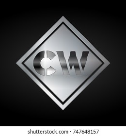 Cw Monogram Silver Logo Metal Logo Stock Vector (Royalty Free ...