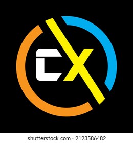 Cx Letter Logo Design On Black Stock Vector (Royalty Free) 2123586482 ...