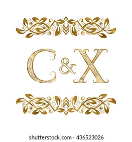 Cx Vintage Initials Logo Symbol Letters Stock Vector (Royalty Free ...