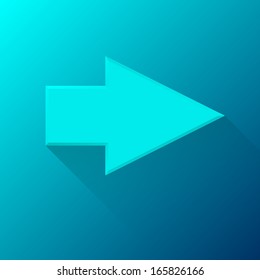Cyan Blue Abstract Right Arrow Sign Stock Vector (Royalty Free ...