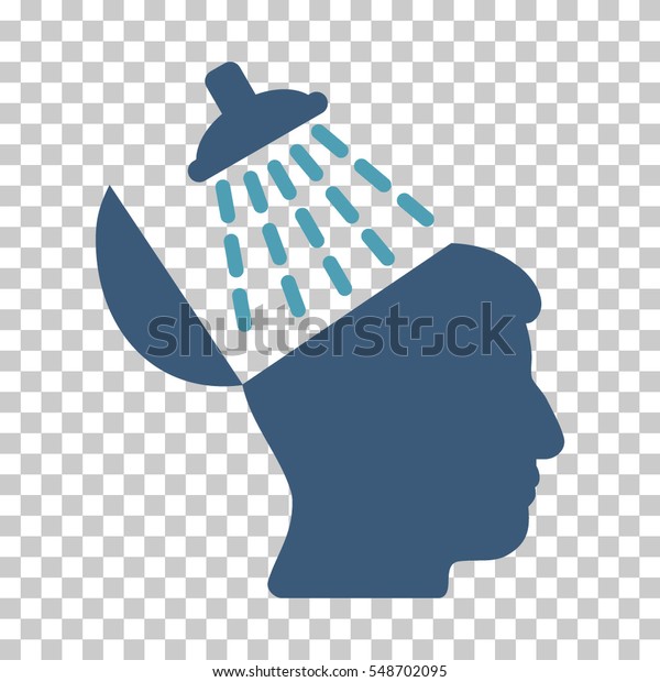 Cyan Blue Brain Washing Toolbar Pictogram Stock Vector (Royalty Free ...