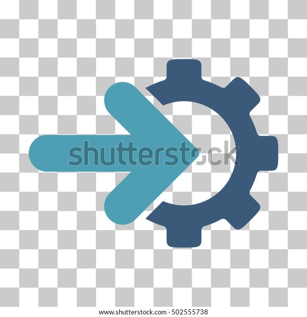 Cyan Blue Gear Integration Interface Pictogram Stock Vector (Royalty ...