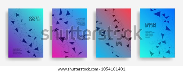 Cyan Blue Grid Cover Page Layouts Stock Vector (Royalty Free ...