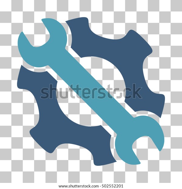 Cyan Blue Service Tools Toolbar Pictogram Stock Vector (Royalty Free ...