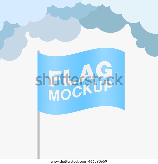 Cyan Promo Flag Mockup Clouds On Stock Vector (Royalty Free) 466590659 ...