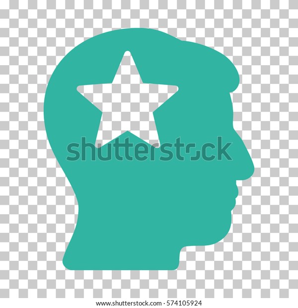 Cyan Star Head Interface Toolbar Pictogram Stock Vector (Royalty Free ...