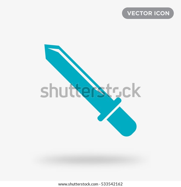 Cyan Sword Icon Illustration Isolated Vector Stock Vector (Royalty Free ...