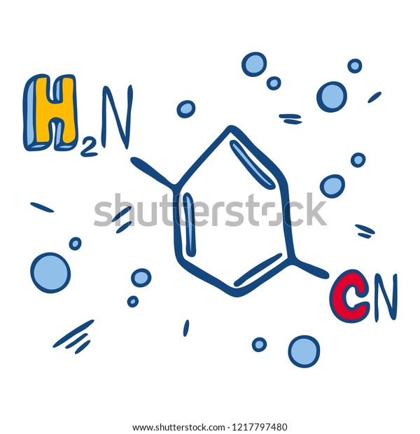 Cyanamide Formula Icon Hand Drawn Illustration: vector de stock (libre ...
