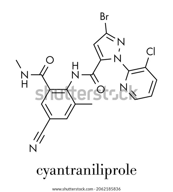 Cyantraniliprole Insecticide Molecule Ryanoid Class Skeletal Stock ...