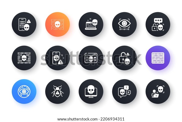 Cyber Attack Icons Phishing Risk Data Stock Vector (Royalty Free ...