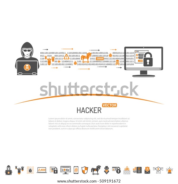 Cyber Crime Concept Flyer Poster Web Stock Vector (Royalty Free) 509191672