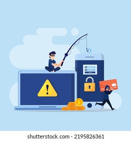 Cyber Crime Vector Concept Phishing Scam Stock Vector (Royalty Free ...