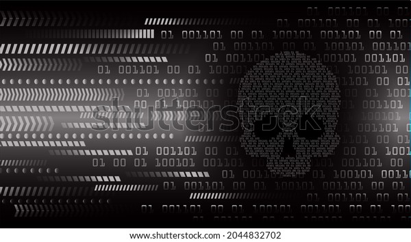 Cyber Hacker Attack Background Skull Vector Stock Vector Royalty Free