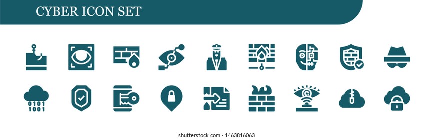 Cyber Icon Set 18 Filled Cyber Stock Vector (Royalty Free) 1463816063 ...